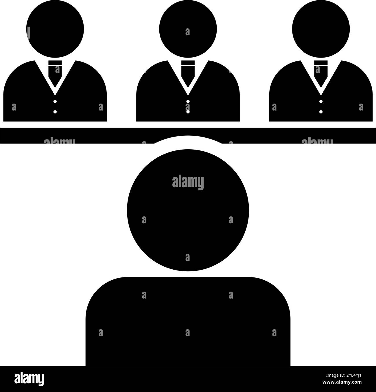 Interview silhouette icon. Applicant and interviewer. Editable vector ...