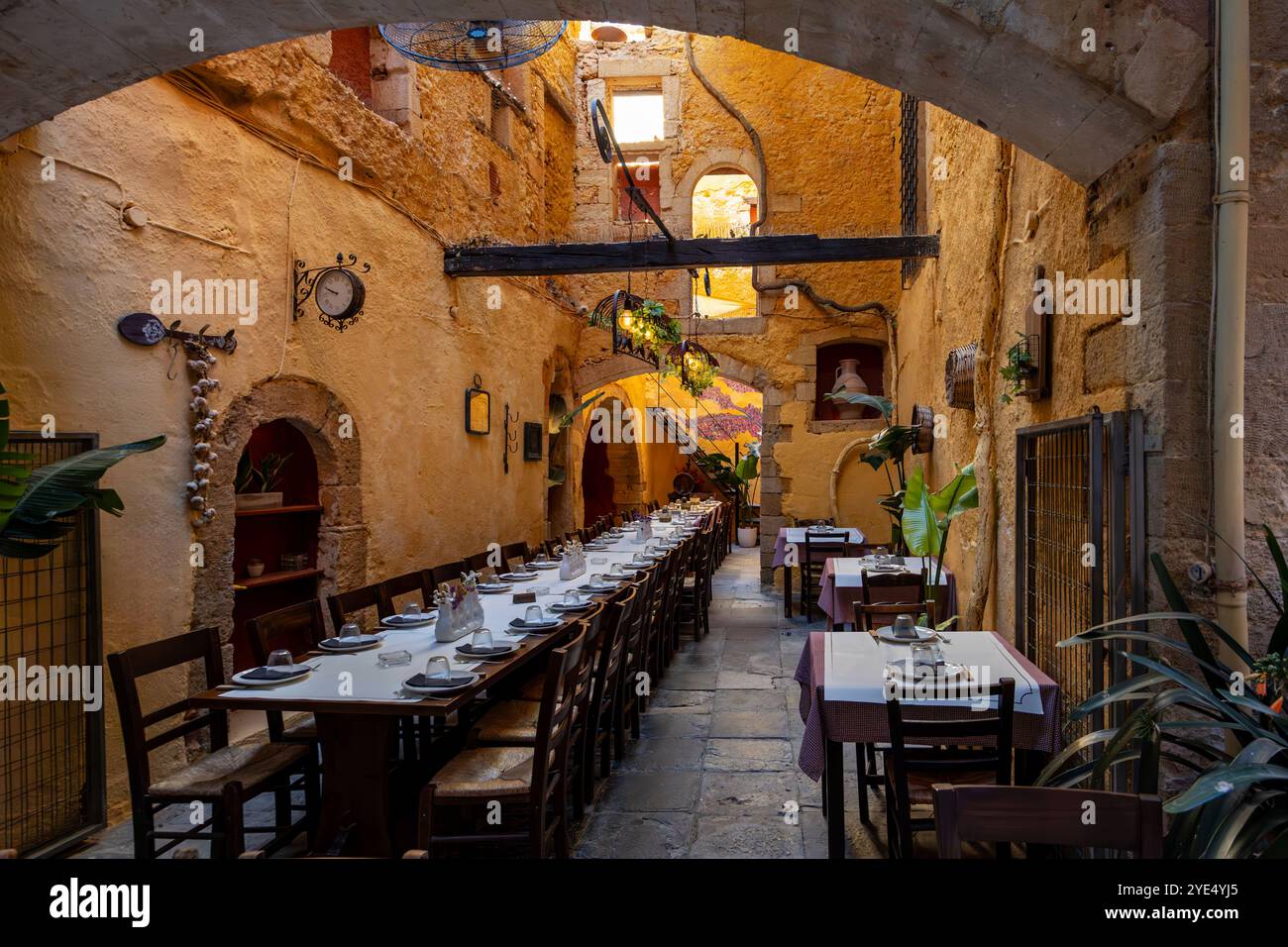 beautiful old restaurant in Chania Stock Photo - Alamy