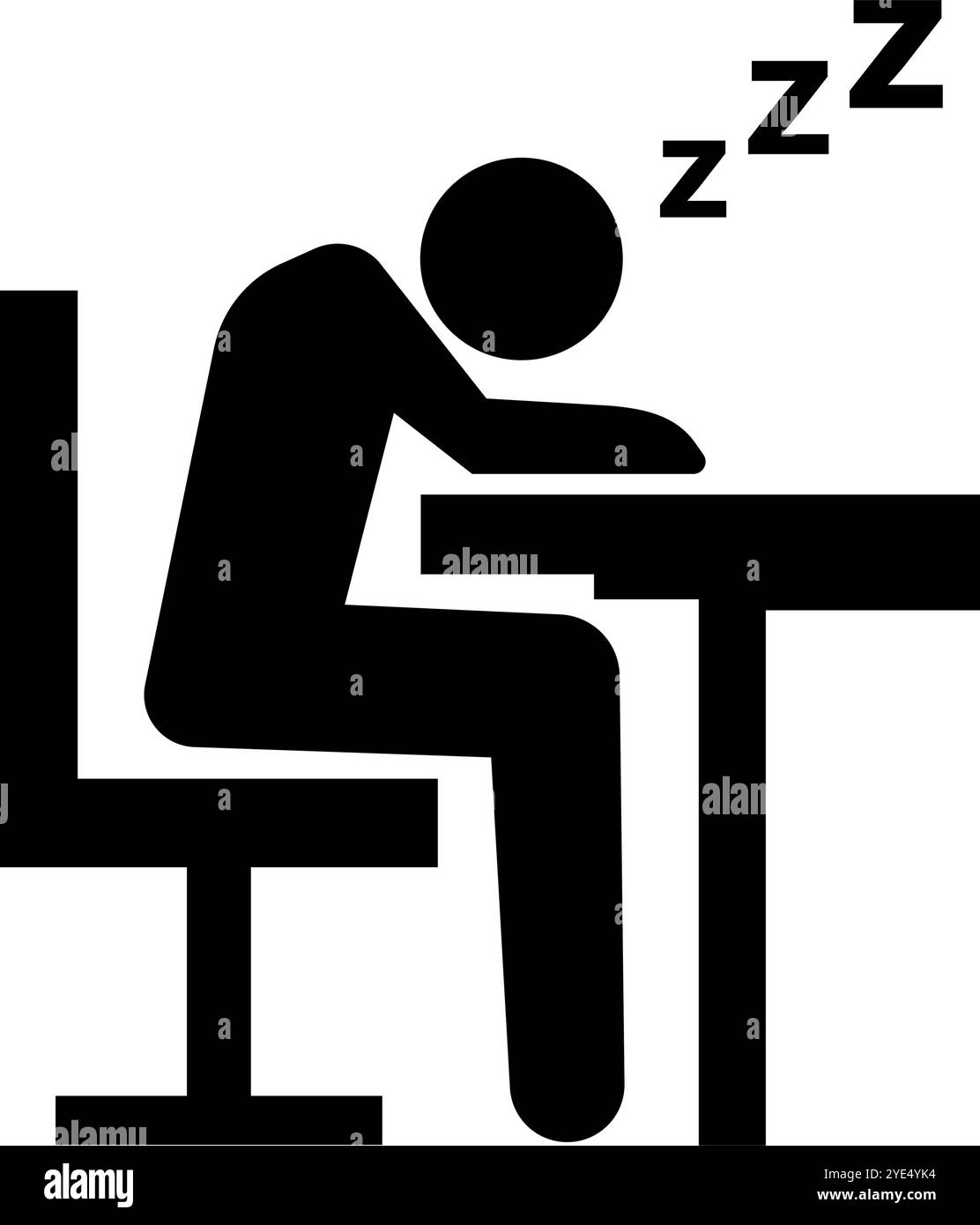 Person dozing with head down on a desk. Editable vector Stock Vector ...