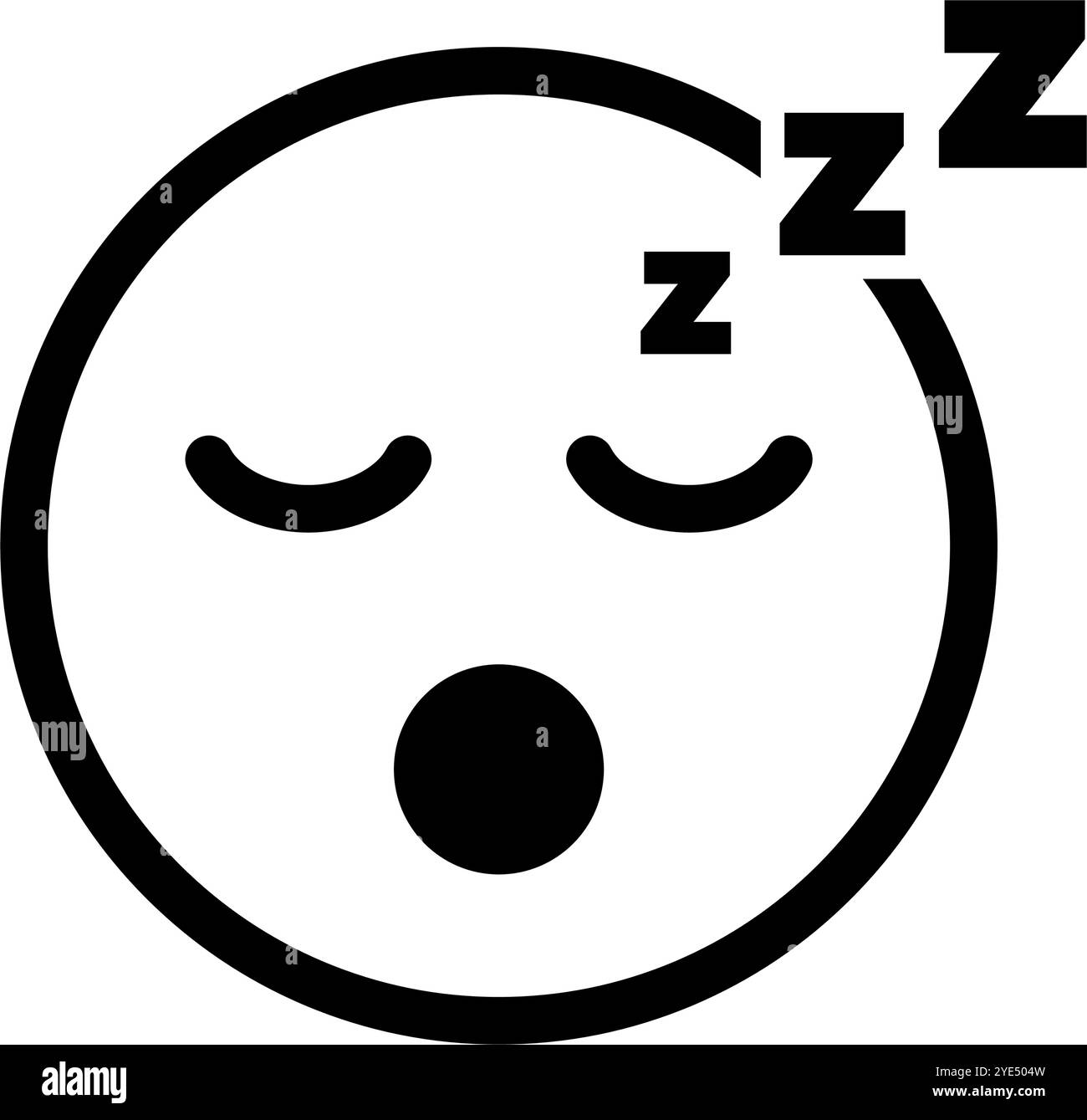 Simple sleeping person face icon. Editable vector Stock Vector Image ...
