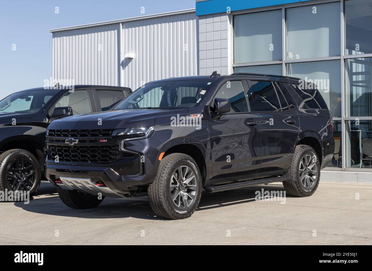 Plainfield - October 27, 2024: Chevrolet Tahoe Z71 4WD SUV display at a ...