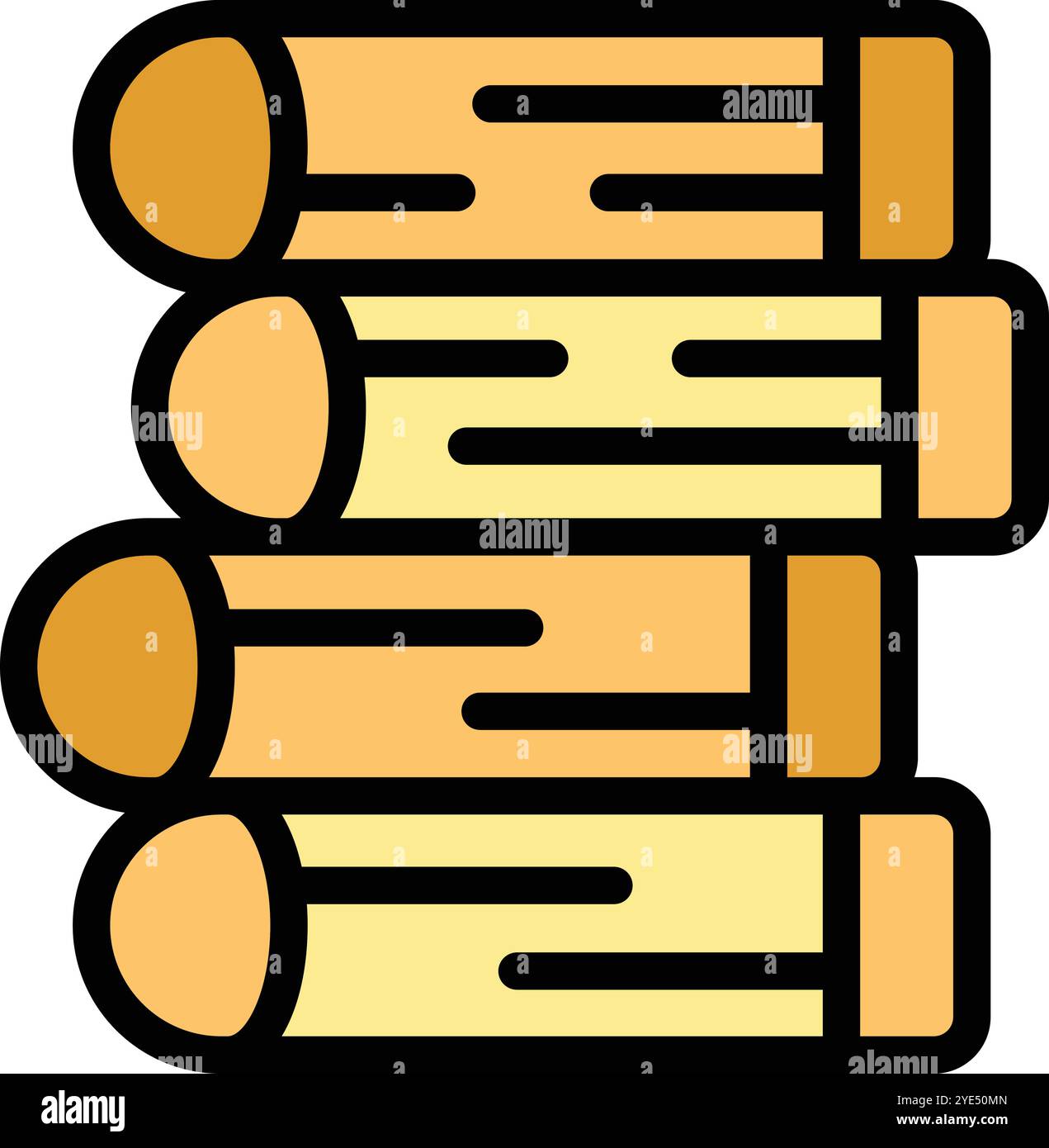 Stack of freshly cut timber logs, ready for processing in the lumber ...