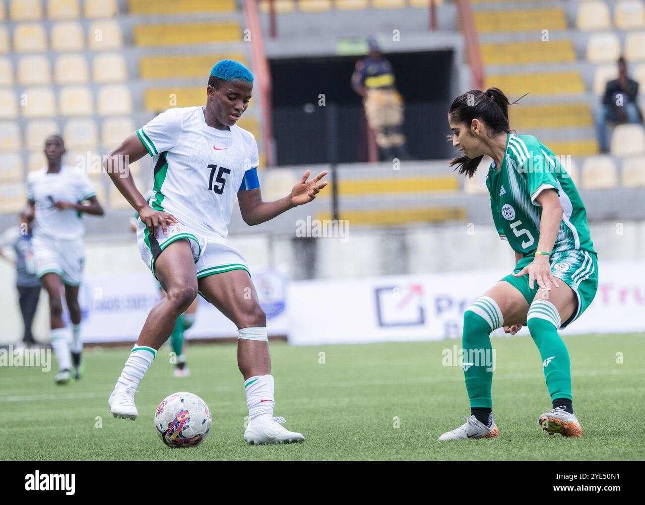 (l-r) Rasheedat Ajibade and Wassila Alouache during the Algeria vs ...