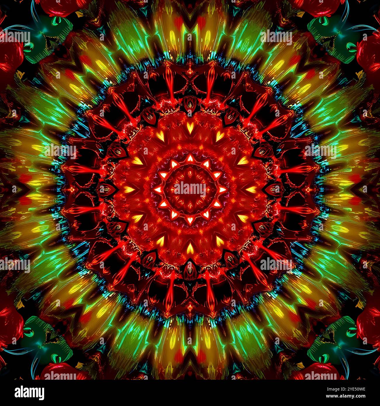 Psychedelic Fractal Mandala Abstract with Cosmic Symmetry and ...