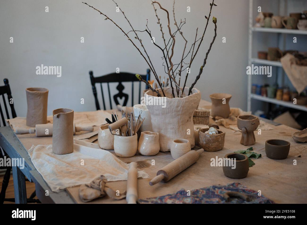 Handcrafted clay pottery vases hi-res stock photography and images - Alamy