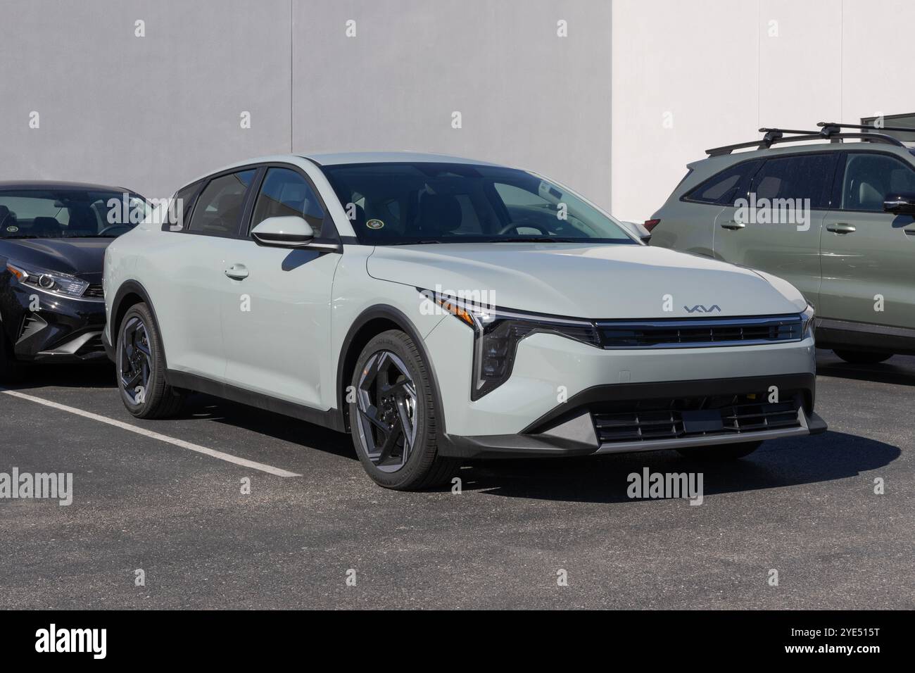Avon - October 27, 2024: Kia K4 EX Sedan display at a dealership. Kia ...