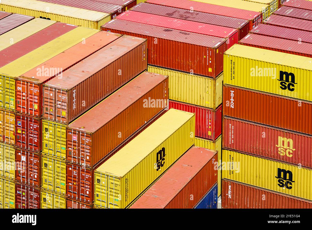 Msc yellow intermodal shipping container hi-res stock photography and ...