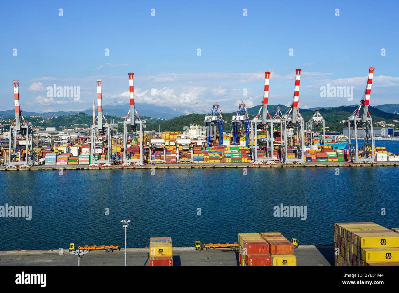 La Spezia, Italy - May 28, 2024: Aerial view of container freight ...
