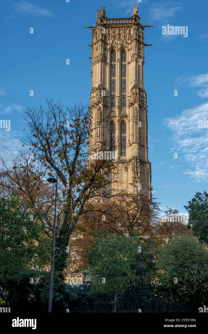 Paris, France - 10 28 2024: View of the Saint-Jacques Tower from ...