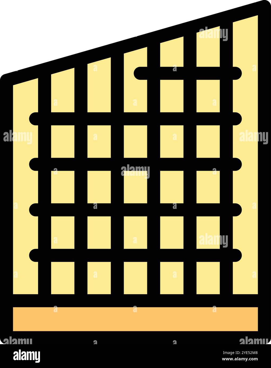 This icon represents a building wall structure being built with metal ...