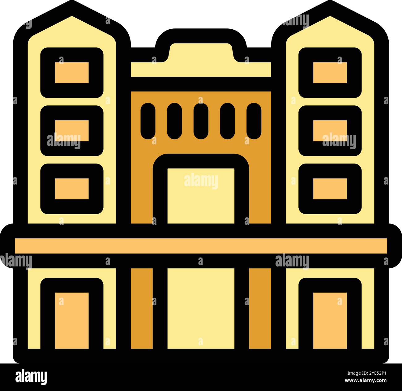 Architectural design featuring a large building with a prominent ...