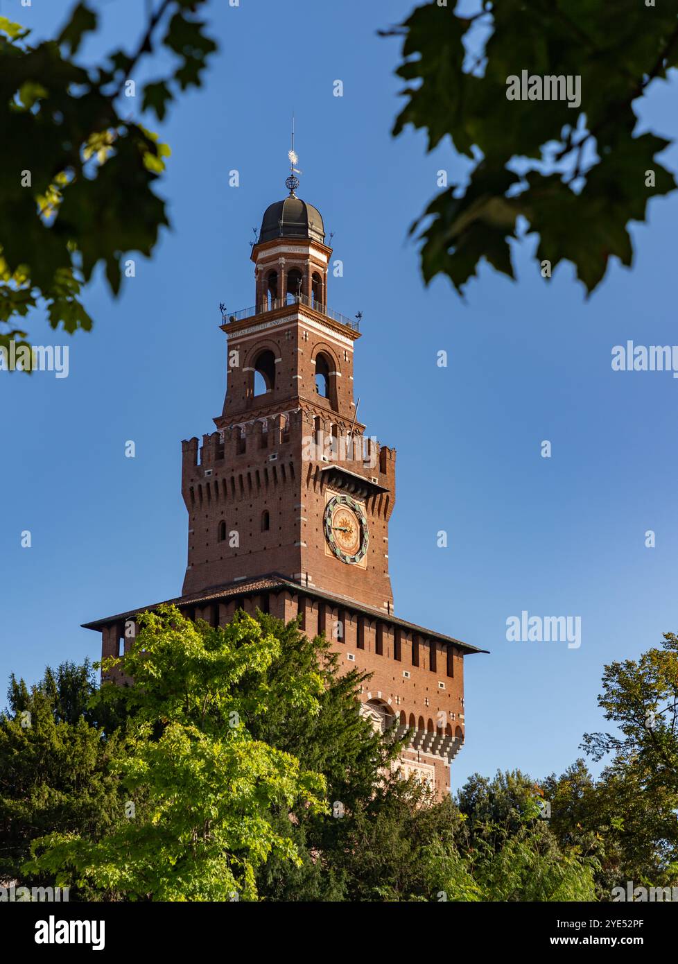 A picture of the Filarete Tower at the Sforzesco Castle, Milano Stock ...