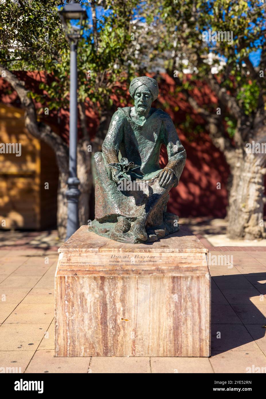 Statue of the famous botanist and pharmacologist Ibn al-Baytar, born in ...