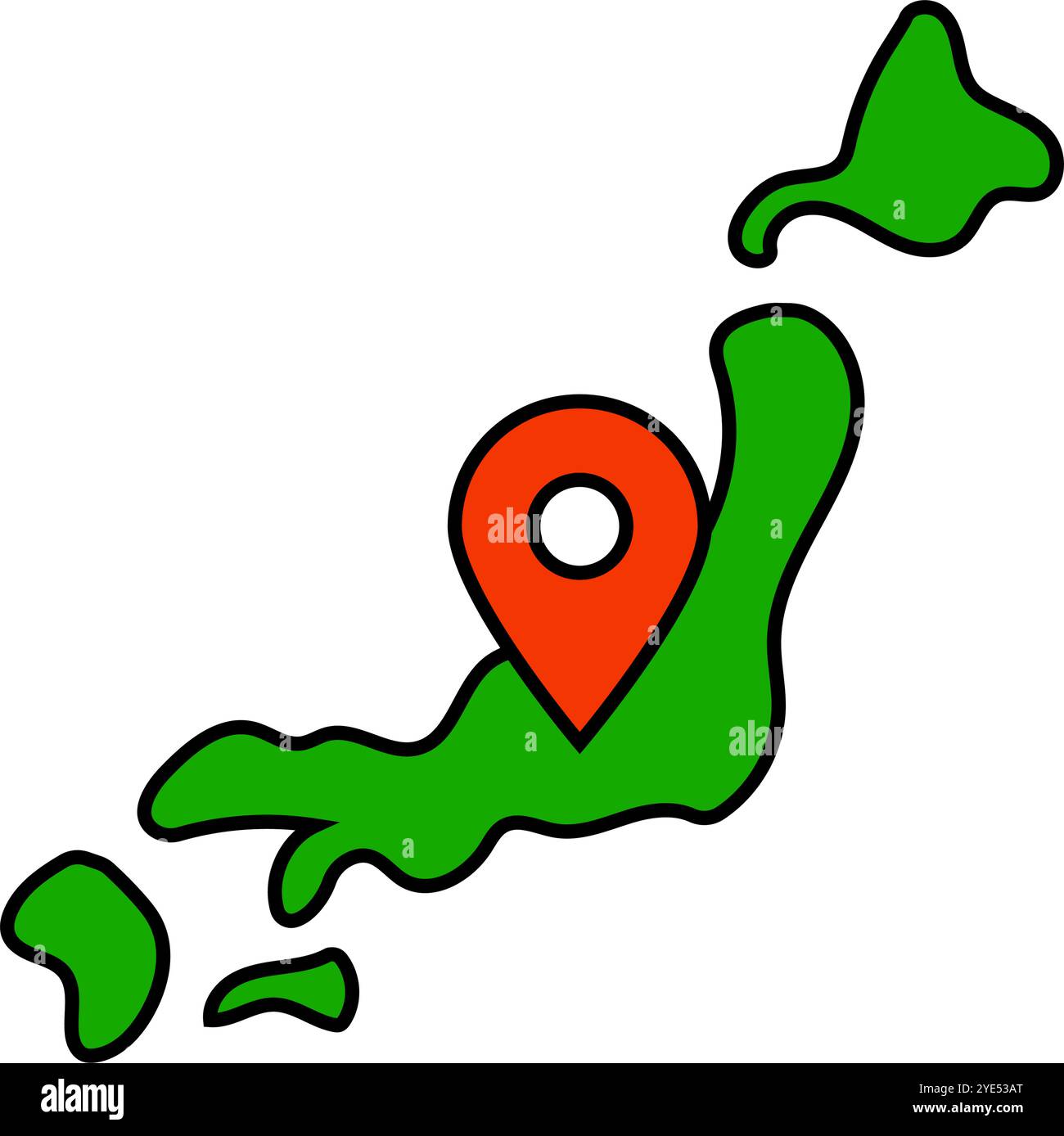 Japanese map and map pin icon. Editable vector Stock Vector Image & Art ...