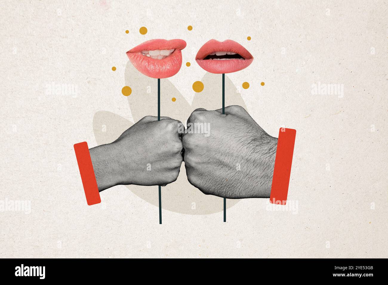 Composite trend artwork 3D sketch image photo collage of mouth lips ...