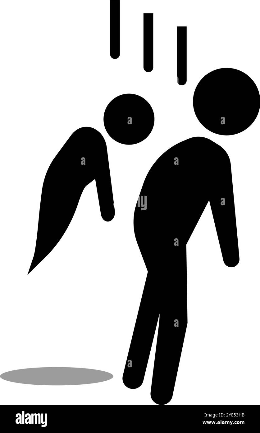 Person possessed by spirit in the back and not feeling well silhouette ...