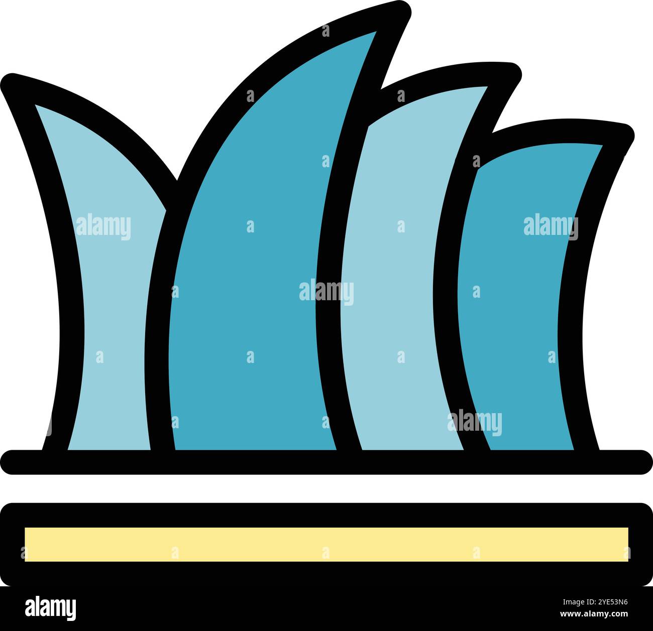 Simple drawing representing sydney opera house, a famous tourist ...