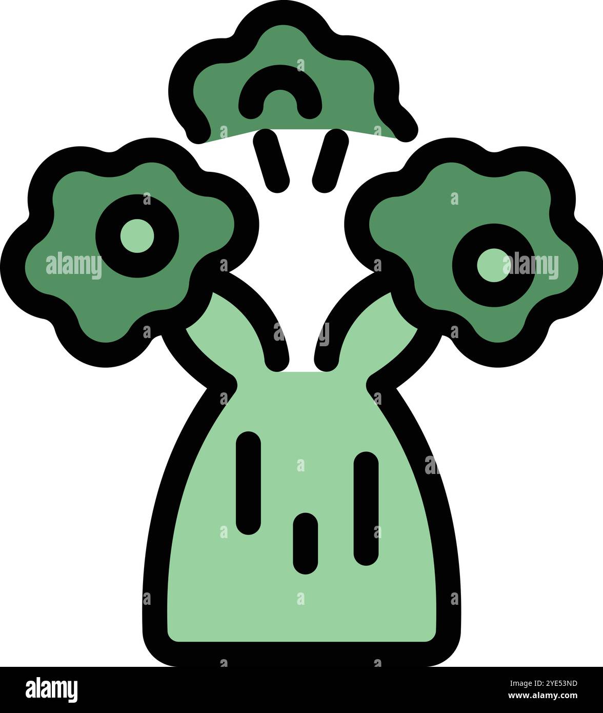 Bottle tree icon in filled outline style illustrating a desert plant ...