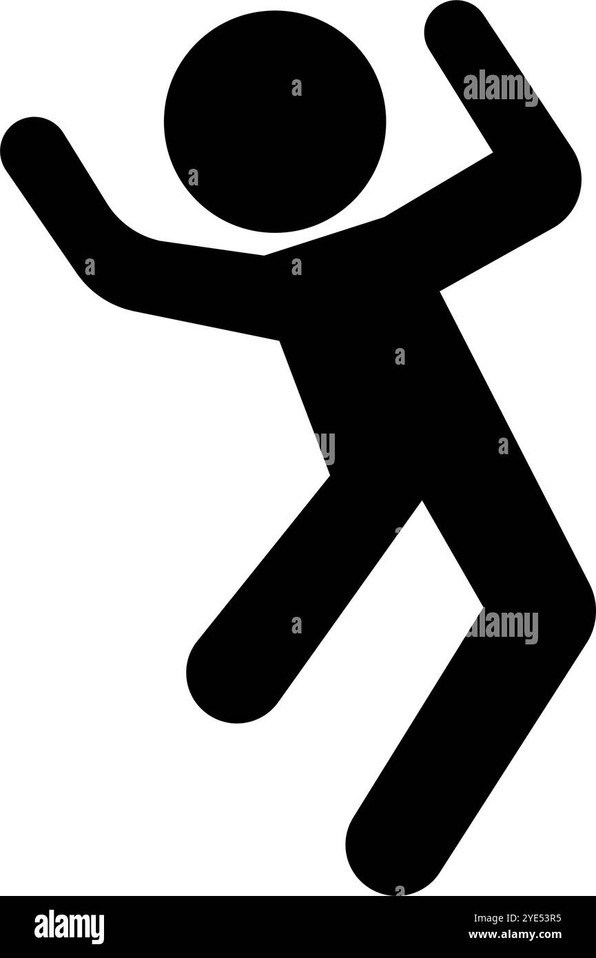 Jumping and happy person pictogram. Editable vector Stock Vector Image ...