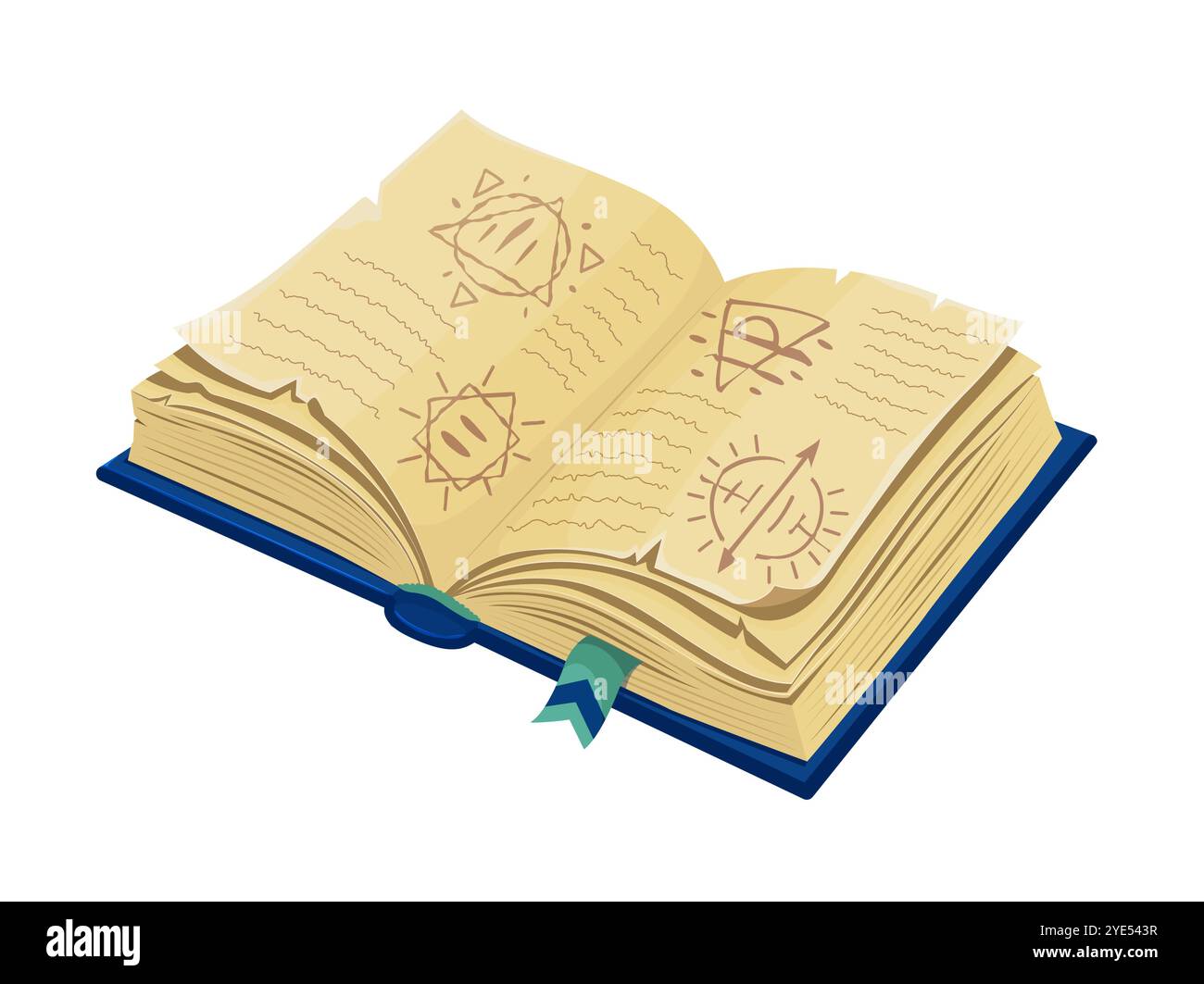 Blue ancient magic book alchemy Stock Vector Images - Alamy