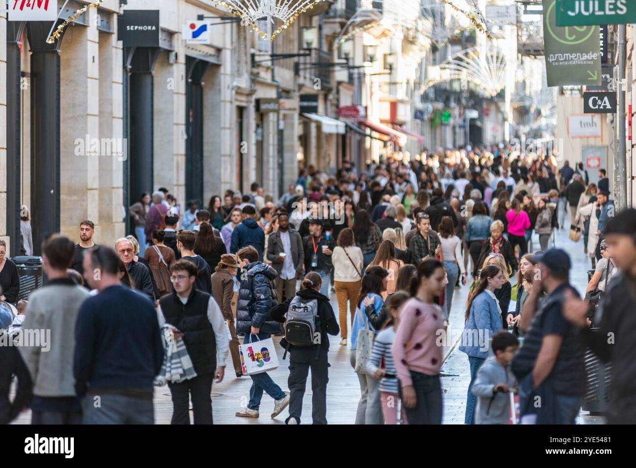 Bordeaux, October 23rd 2024: Rue Ste Catherine Stock Photo - Alamy
