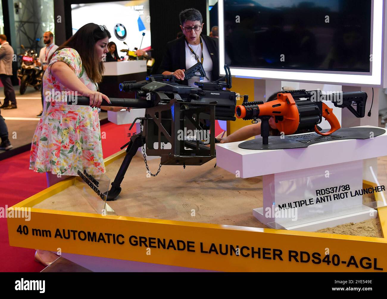 THE MILIPOL QATAR 2024 EXHIBITION IN QATAR 40 mm Automatic Grenade Launcher RDS 40-AGL seen ...