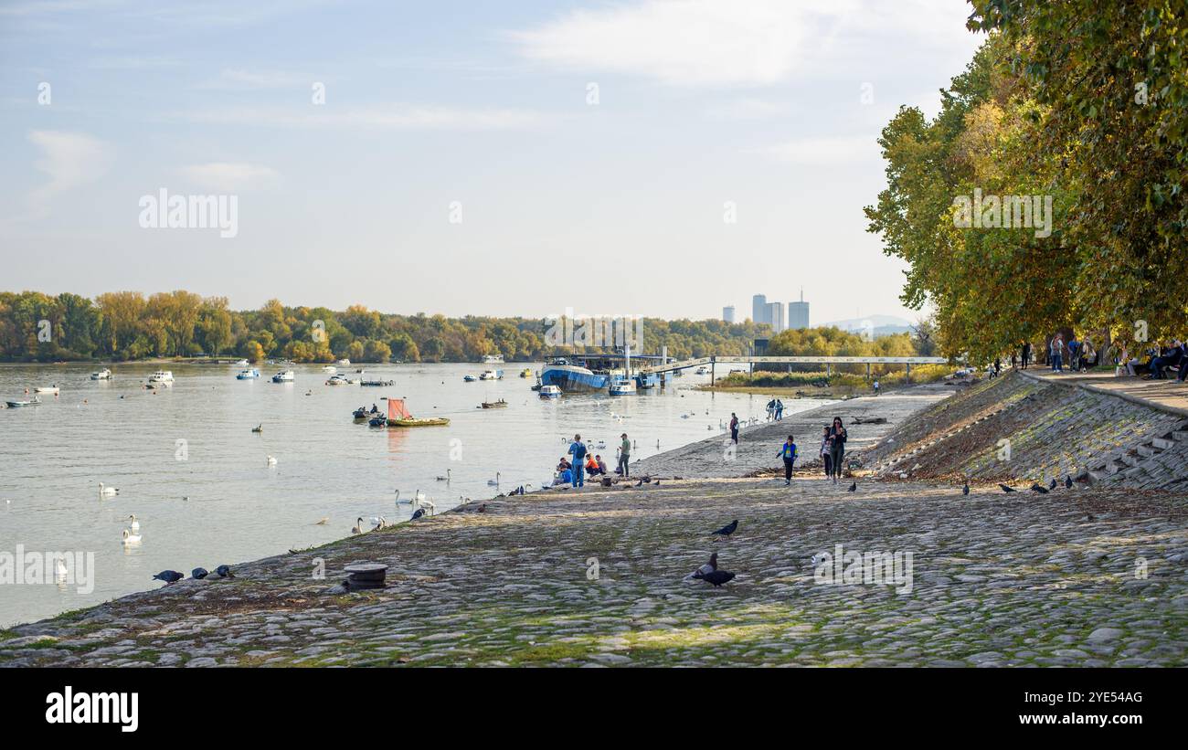 Zemun quay waterfront on Danube river in Serbian capital Belgrade on 27 ...