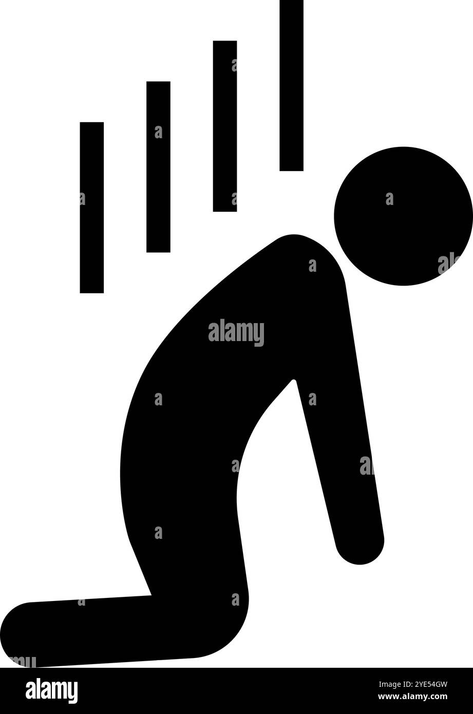 Kneeling depressed person silhouette icon. Editable vector Stock Vector ...