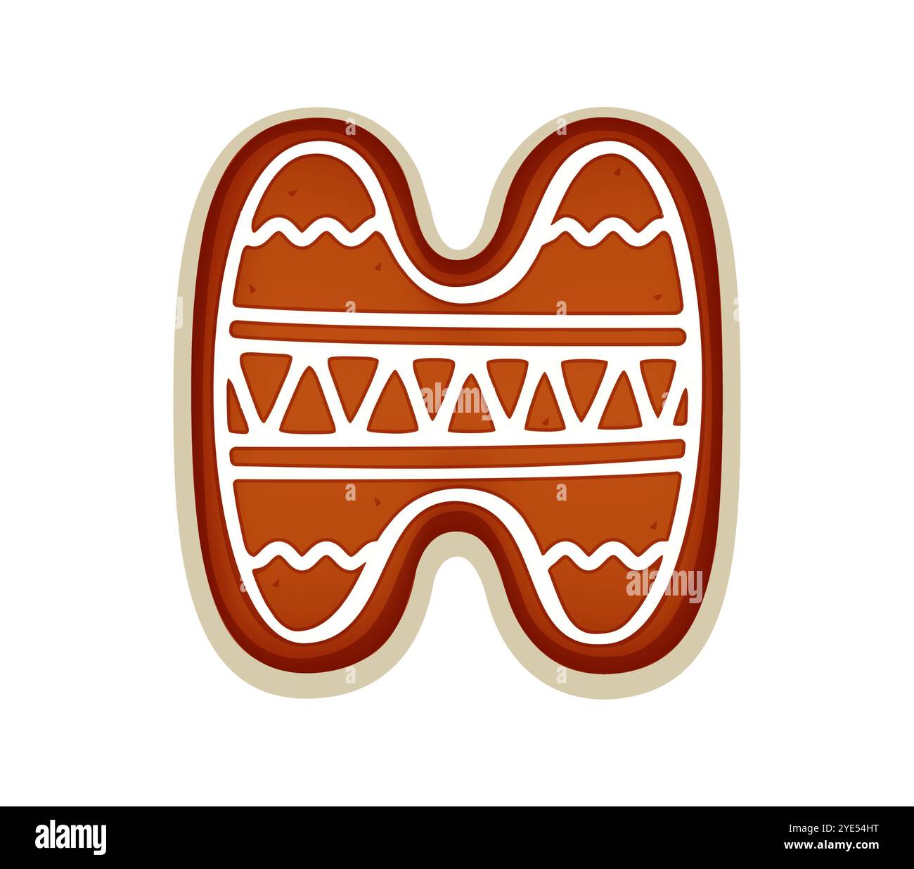 Christmas gingerbread font, cookie type letter H for Xmas holiday ...