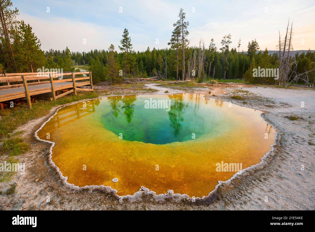 Colorful Morning Glory Pool - famous hot spring in the Yellowstone ...