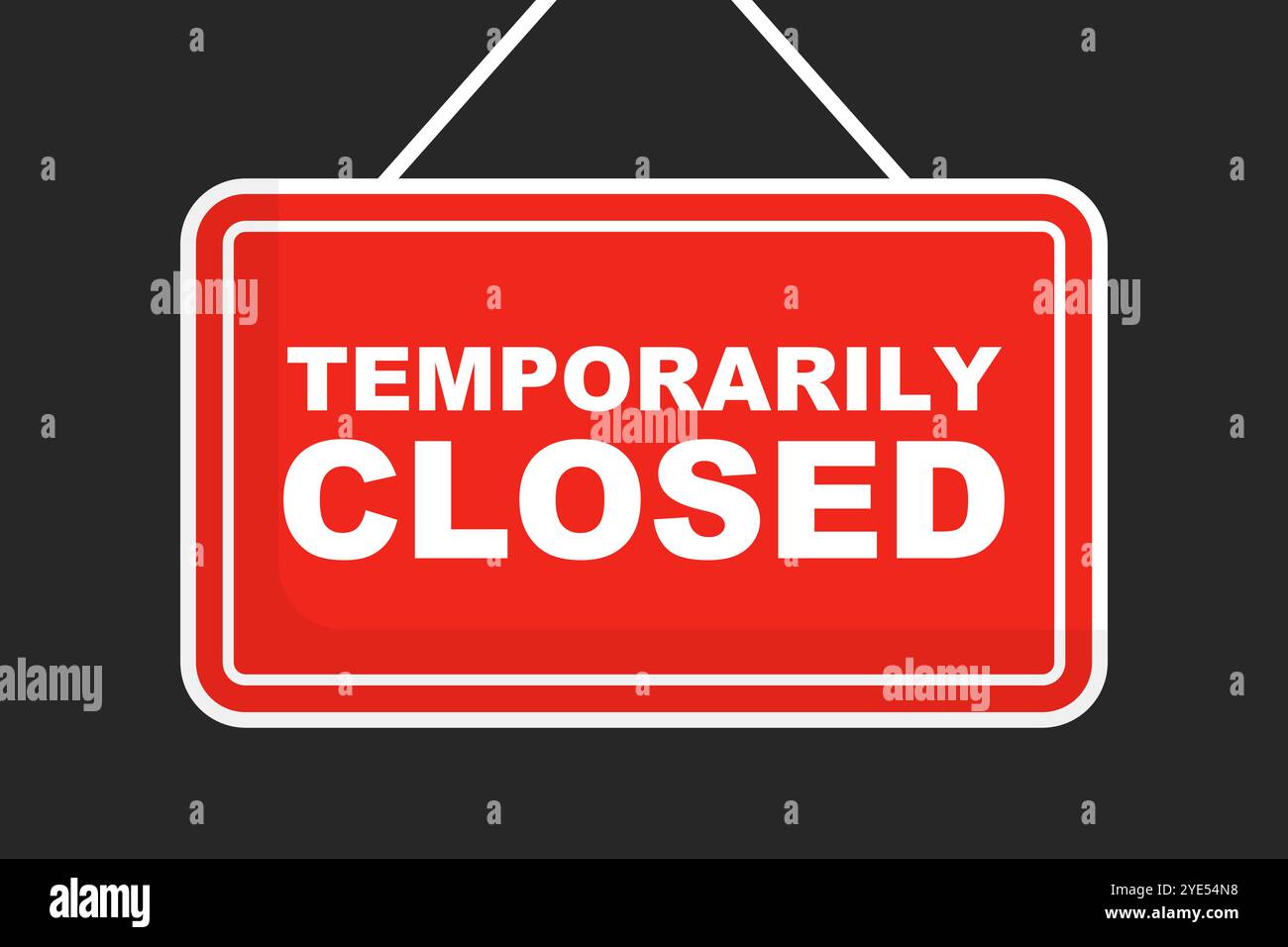 TEMPORARILY CLOSED sign and black background. Editable vector Stock ...