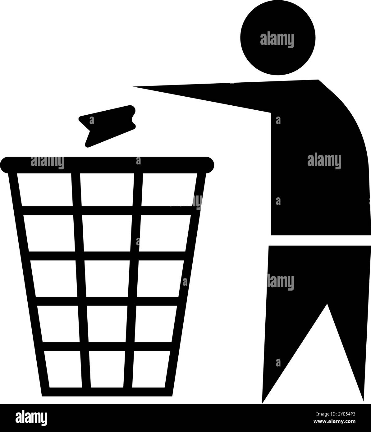 Person throwing garbage in trash can icon. Editable vector Stock Vector ...