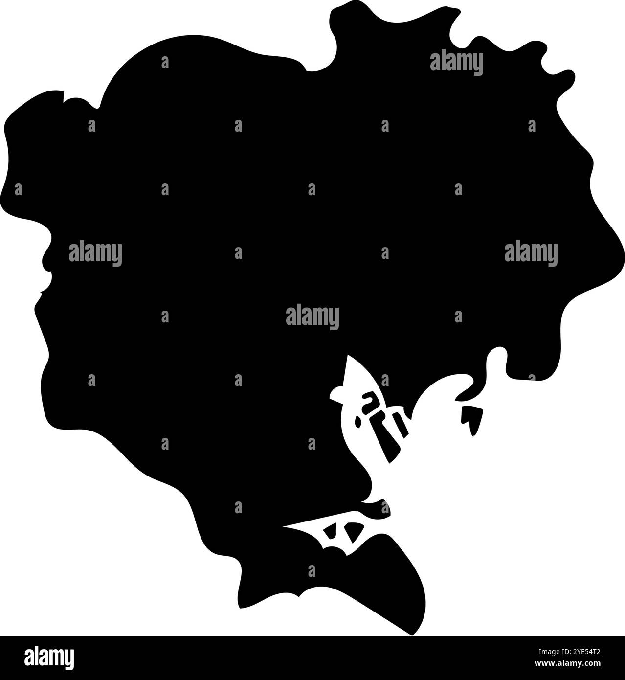Special wards of Tokyo map silhouette icon. Editable vector Stock ...