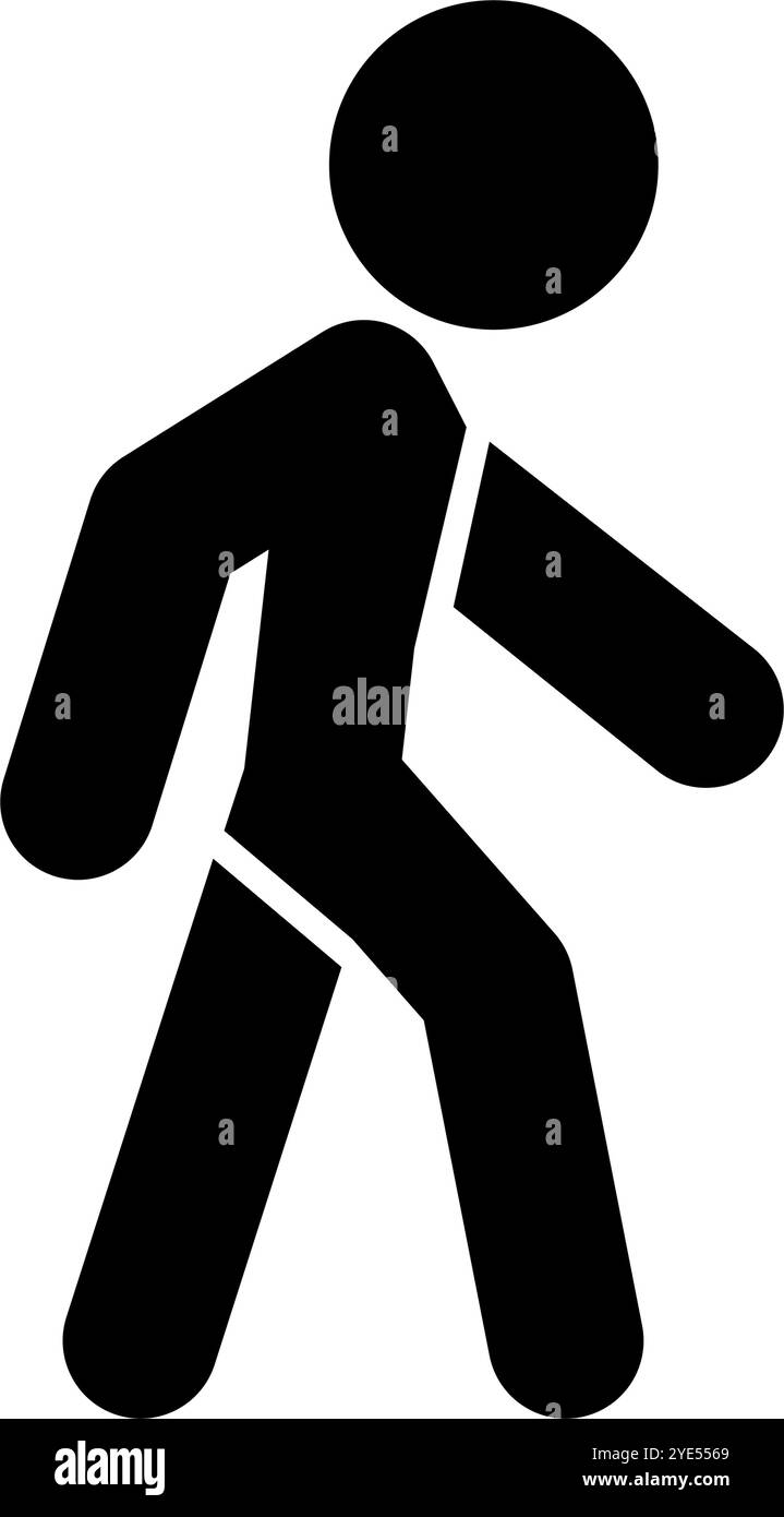 Person walking slowly Icon. Pedestrian. Editable vector Stock Vector ...