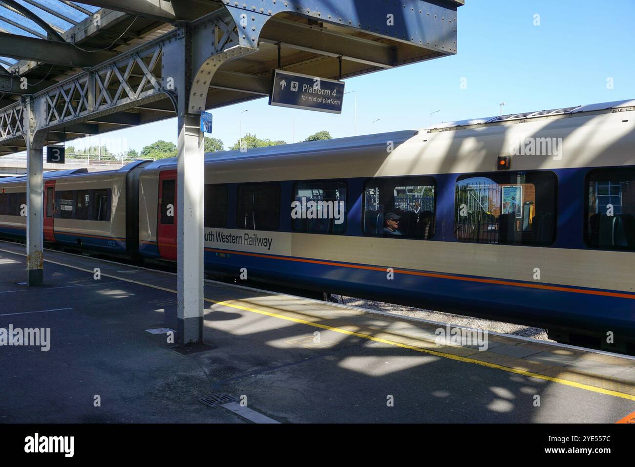 South Western Railway train stopped at Bournemouth railway station ...