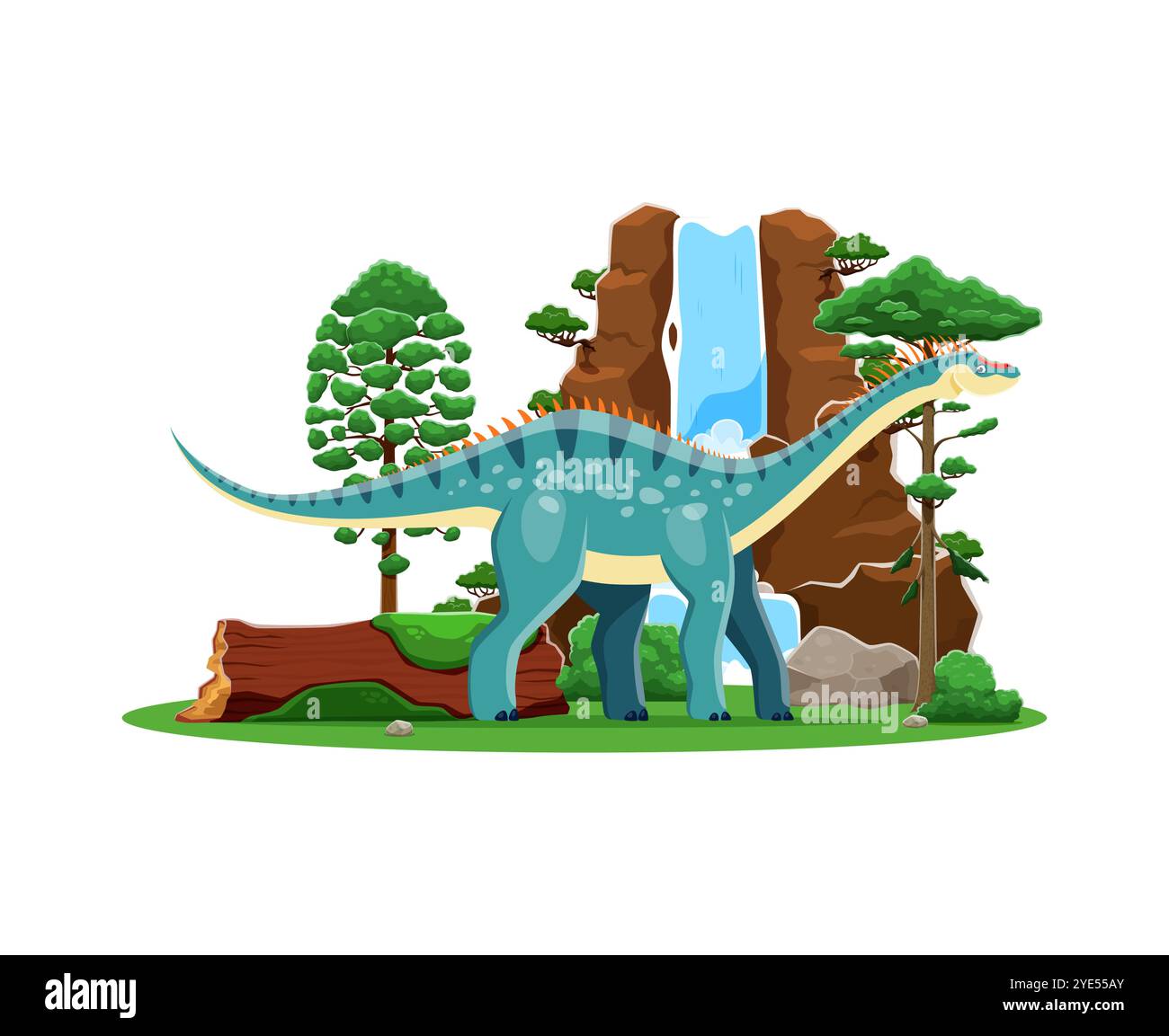 Cartoon prehistoric dicraeosaurus dinosaur character. Vector dino at ...
