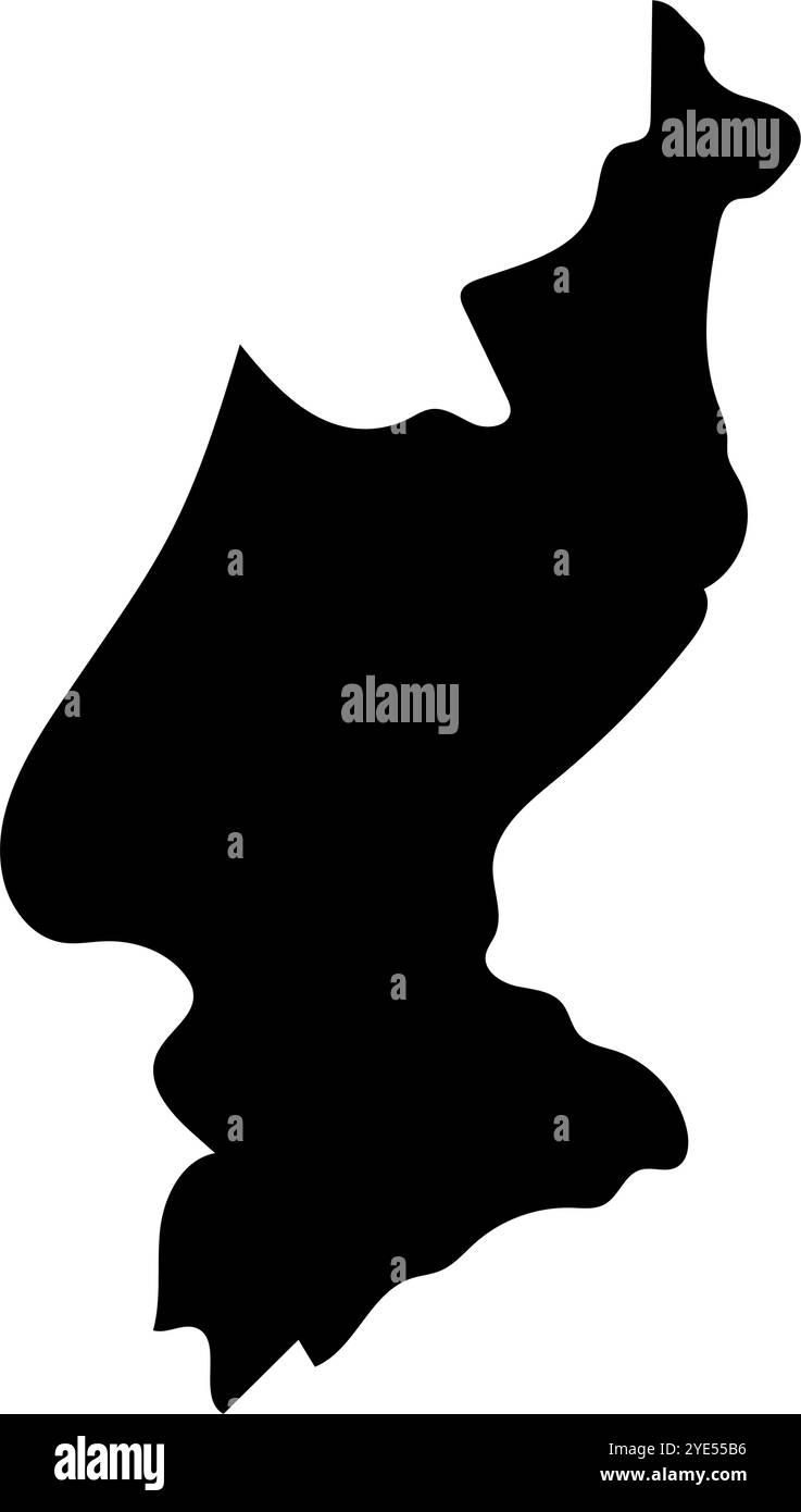 Isolated north korea map Black and White Stock Photos & Images - Alamy