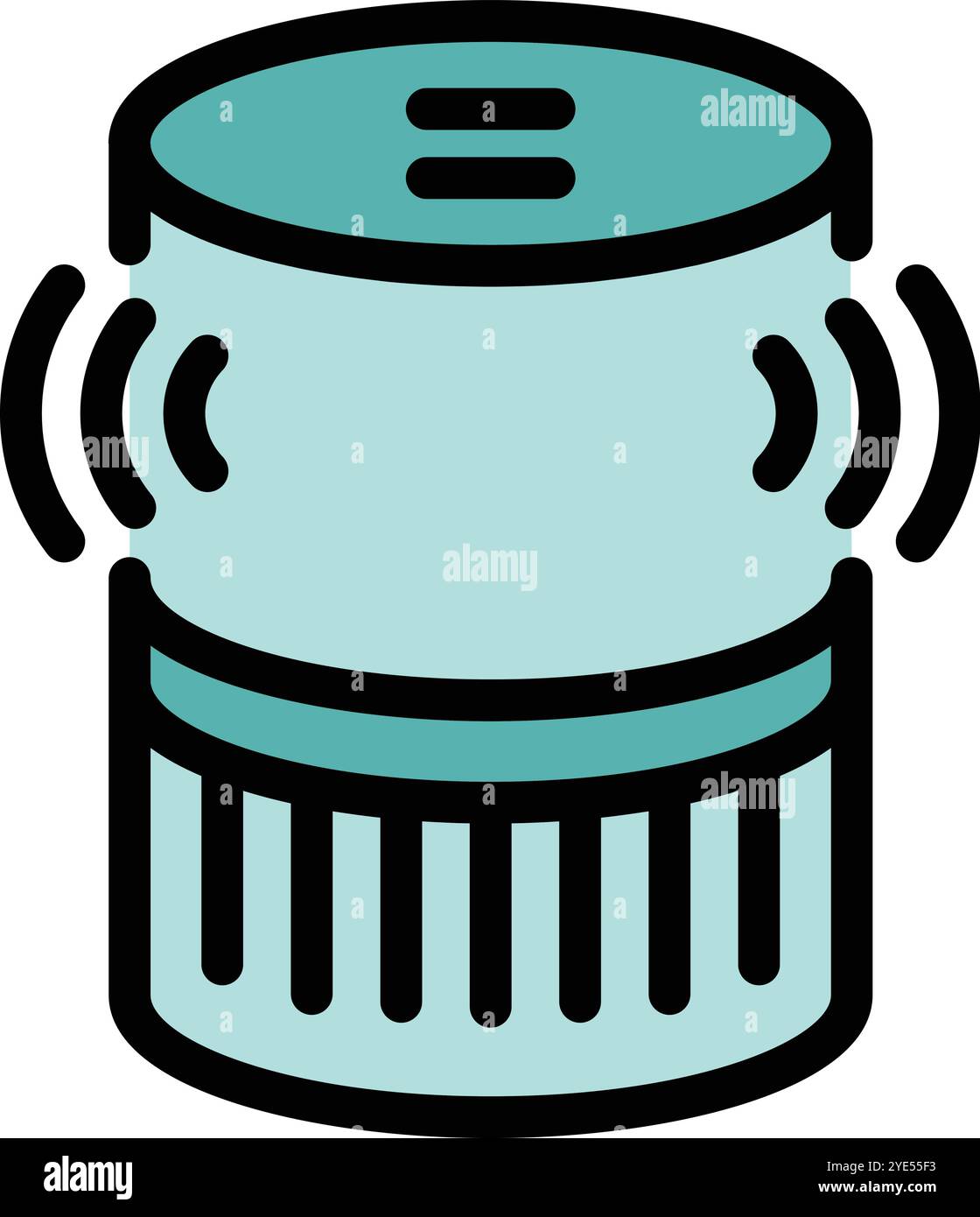 Smart voice assistant icon, emitting sound waves, symbolizing its ...