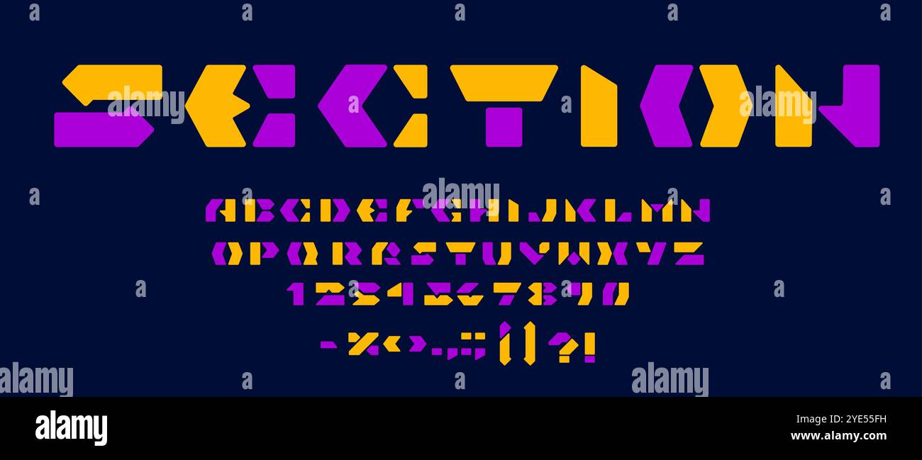 Geometric module font, abstract modern bold type, creative futuristic ...