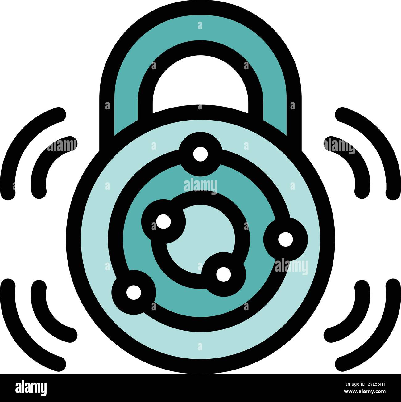 Smart padlock with wifi symbol sending data for security access Stock ...