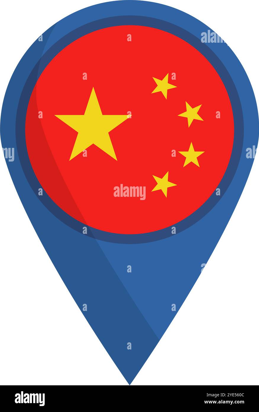 China flag map pin. China travel. Editable vector Stock Vector Image ...