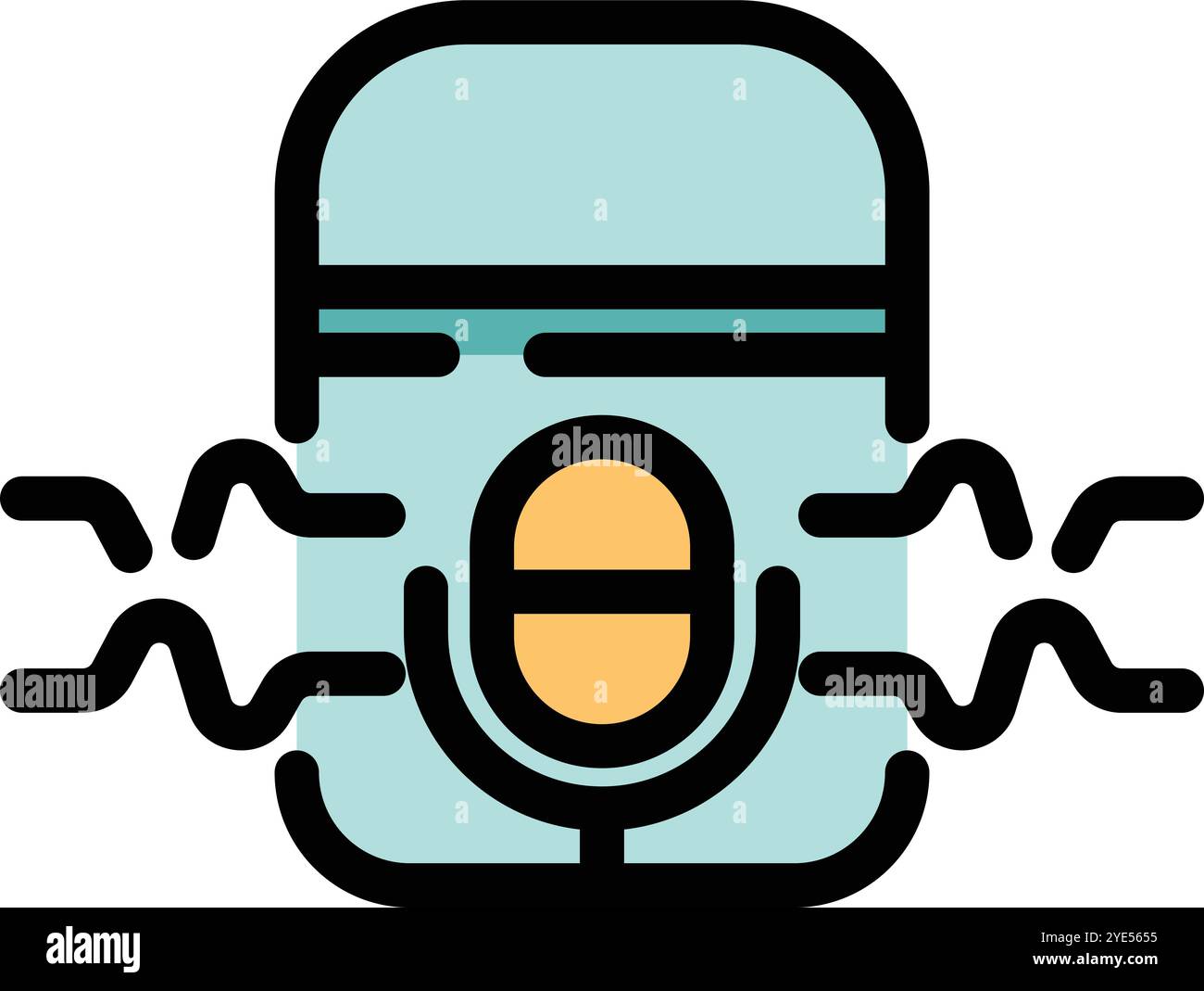 Voice recording device capturing audio waves icon vector illustration ...