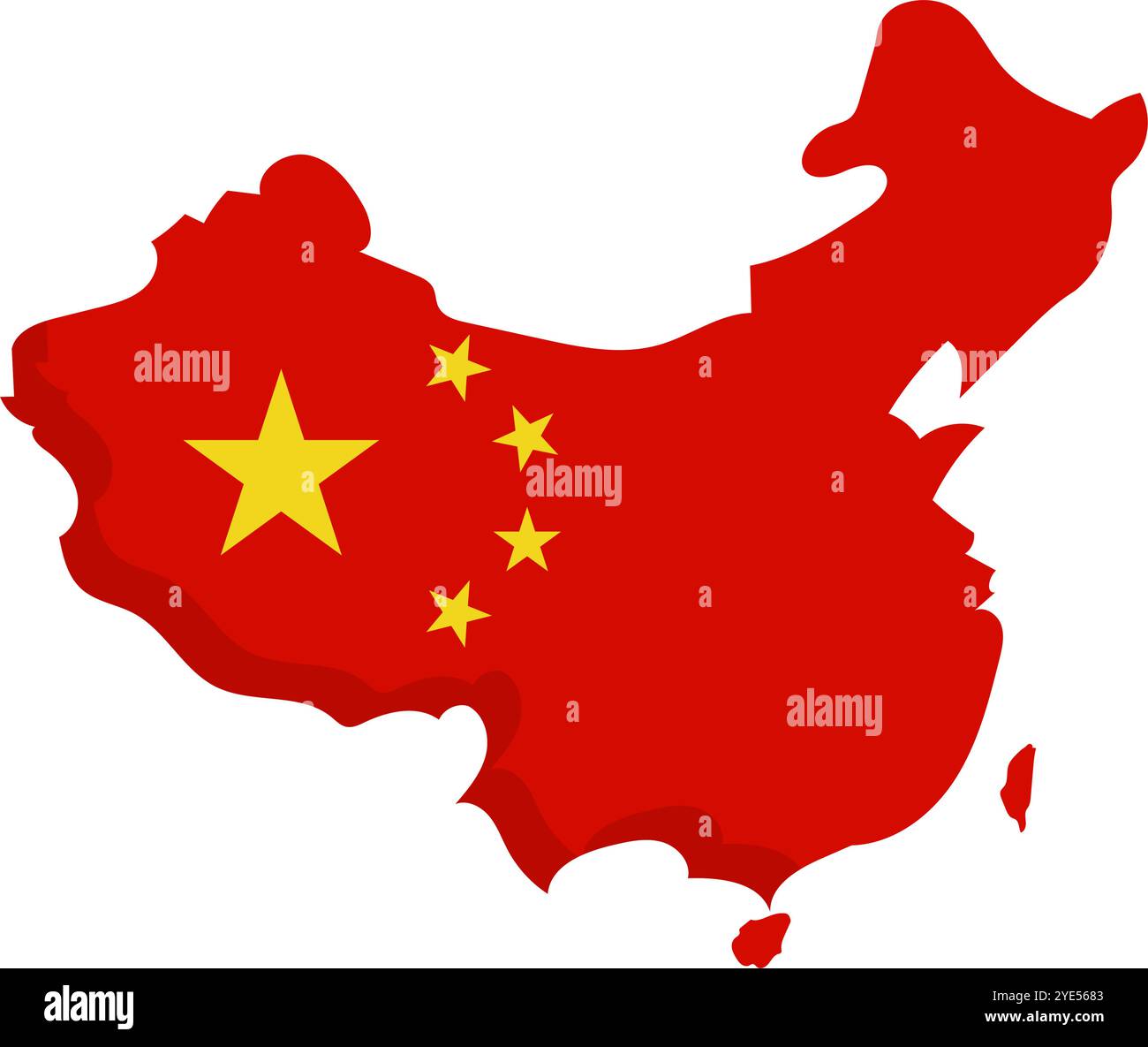 China flag map icon. Mainland China. Editable vector Stock Vector Image ...