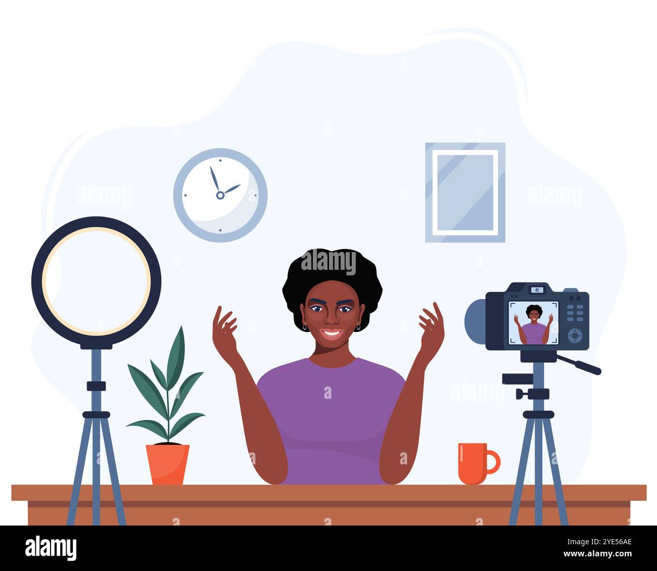 Blogger live streaming using Stock Vector Images - Alamy