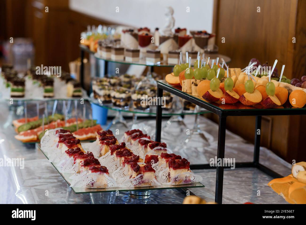 Elegant Dessert Table Arrangement with Assorted Treats Stock Photo - Alamy