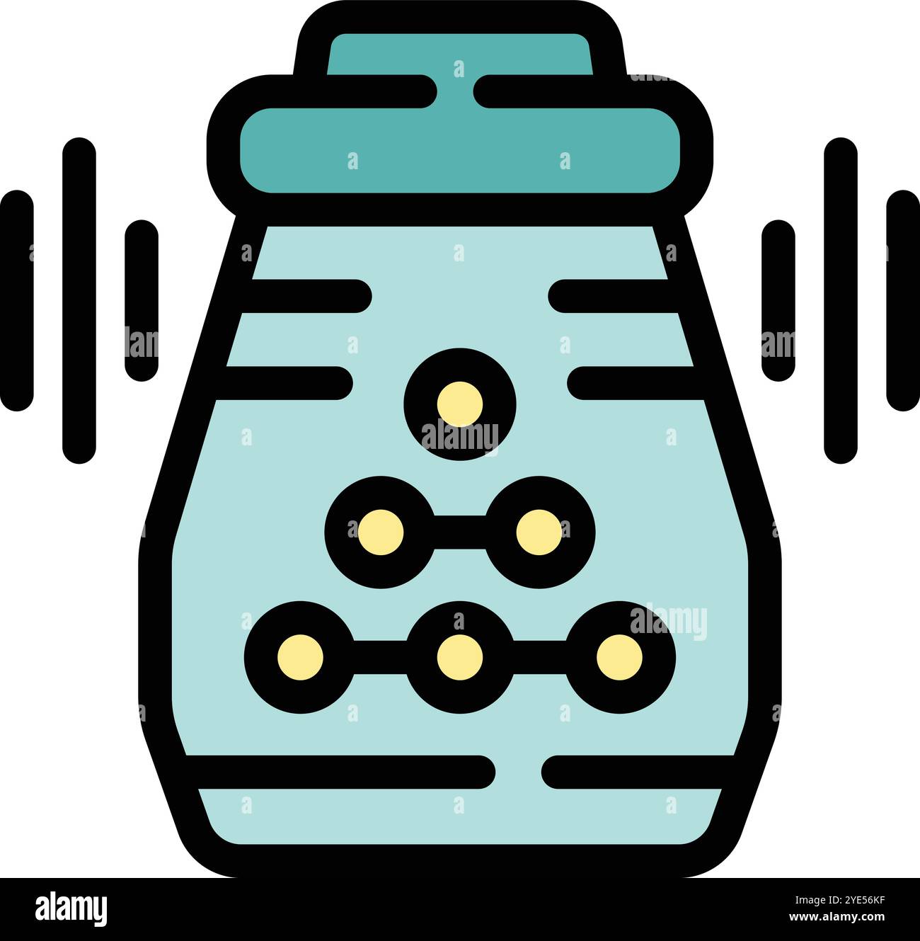 This icon features a smart speaker with sound waves emanating from it ...