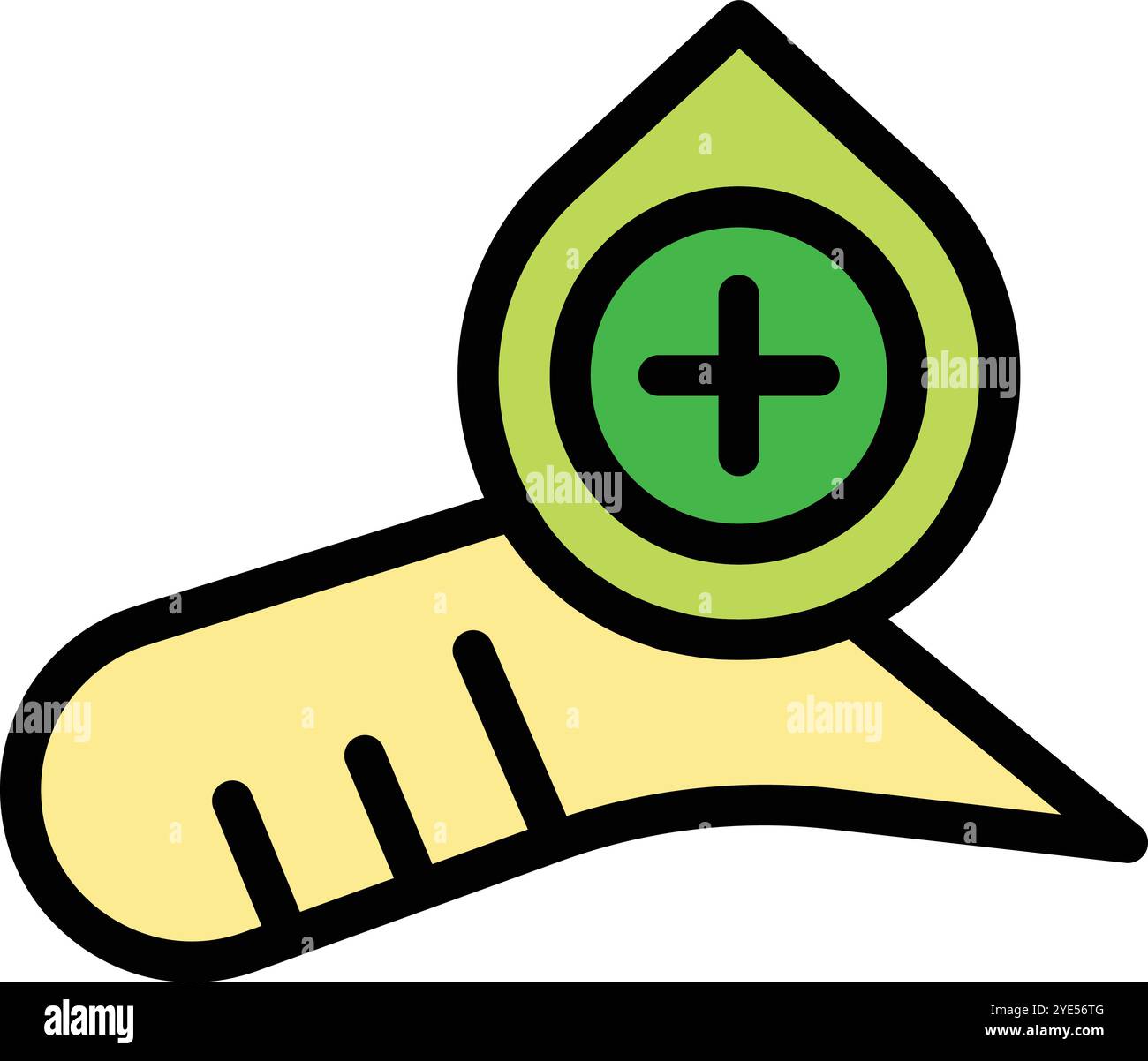 Green blood drop with a plus sign hovering over a medical blood test ...