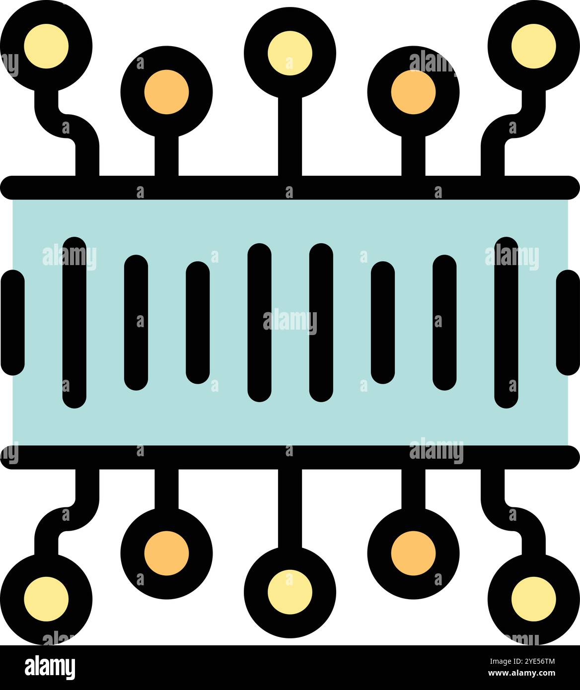 Electronic board is connecting data through wires and points in this ...