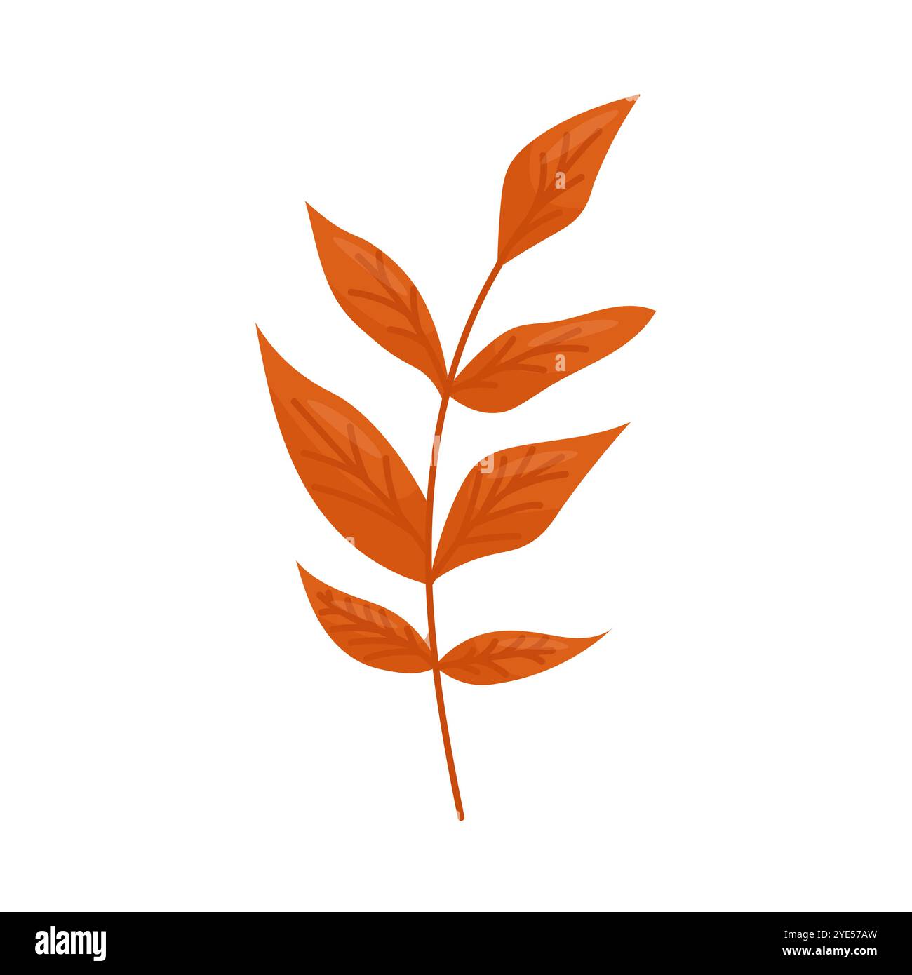 Orange autumn leaf on a white background. Vector illustration Stock ...
