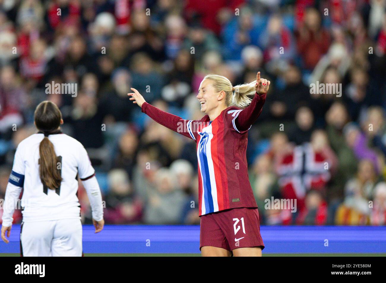 Oslo, Norway, October 29th 2024: Lisa Naalsund (21 Norway) celebrates ...